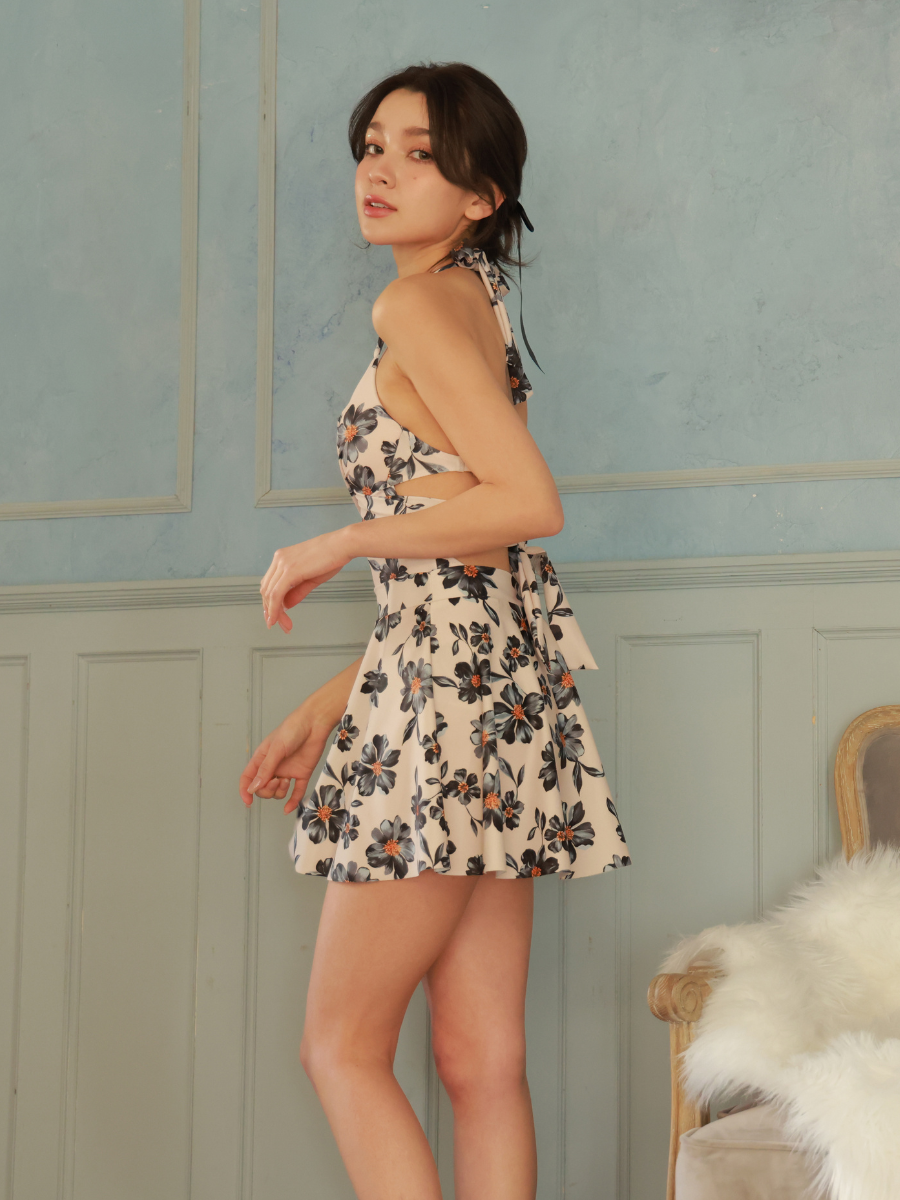 レトロフラワークロッシーワイヤーワンピース水着(248025)｜水着ブランドの【PEAK&PINE/ピークアンドパイン】公式通販サイト